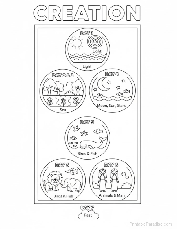 Printable Creation Coloring Page