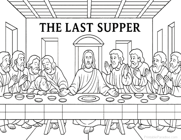 Printable The Last Supper Coloring Page